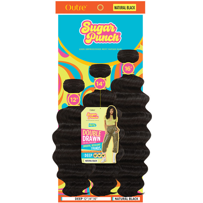 Outre Sugar Punch 100% Unprocessed Remy Human Hair Double Drawn Weaves ...