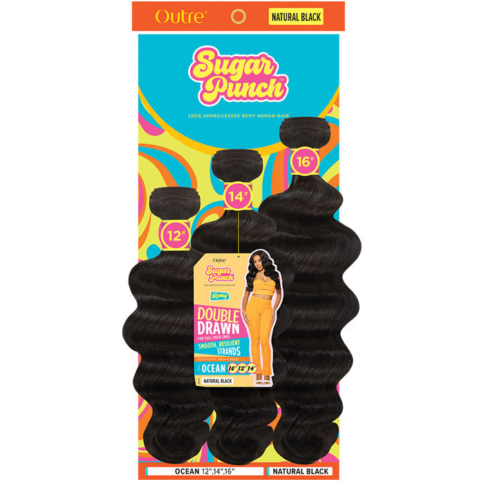 Outre Sugar Punch 100% Unprocessed Remy Human Hair Double Drawn Weaves ...