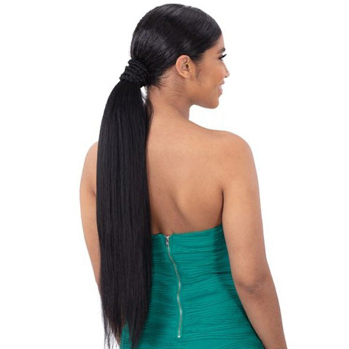 Model Model Synthetic Quick Wrap WEAVE PONYTAIL SMOOTH STRAIGHT ...