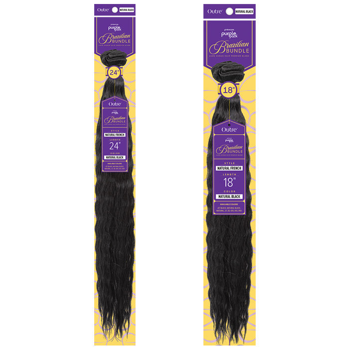 Outre Purple Pack Brazilian Bundle 100% Human Hair Blend Weave - NATUR ...