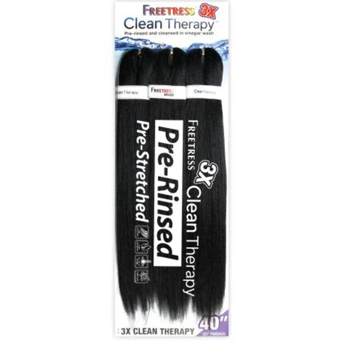 Freetress Synthetic Braid Pre-Rinsed - 3X CLEAN THERAPY 40" – Shophairwigs